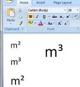 Guide type m2 m3 in word, excel, powerpoint